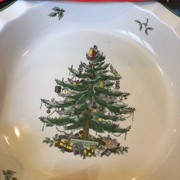 Spode | Holiday | Spode Christmas Tree Pie Plate Bird Vent Set Nwt ...